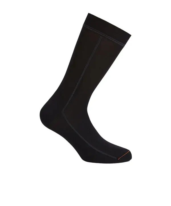 Zegna Cotton Blend Crew Socks - Black