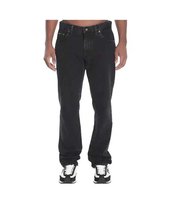 Dolce & Gabbana Logo Plaque Cotton Jeans