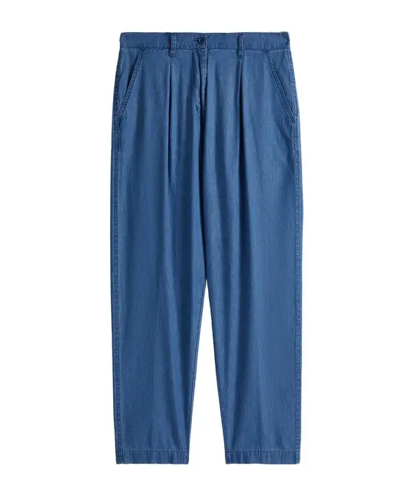 Aspesi Chambray Tapered Pleated Trousers