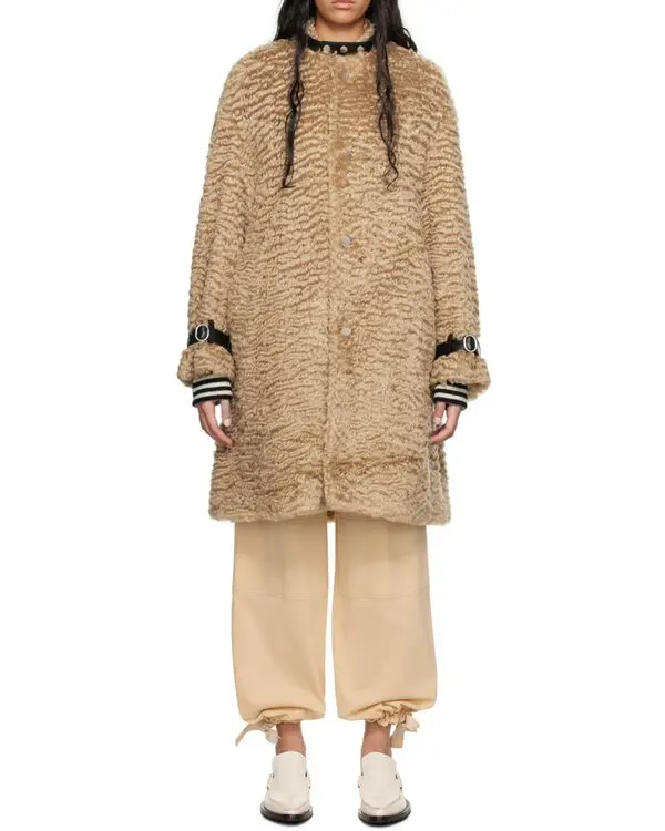 JIL SANDER Calf-length Coat With Detachable Leather Neck Strap