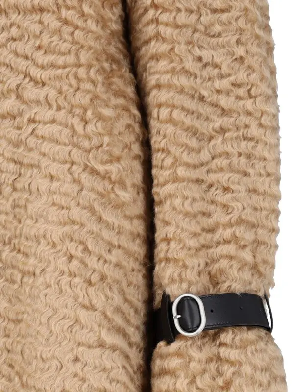 JIL SANDER Calf-length Coat With Detachable Leather Neck Strap