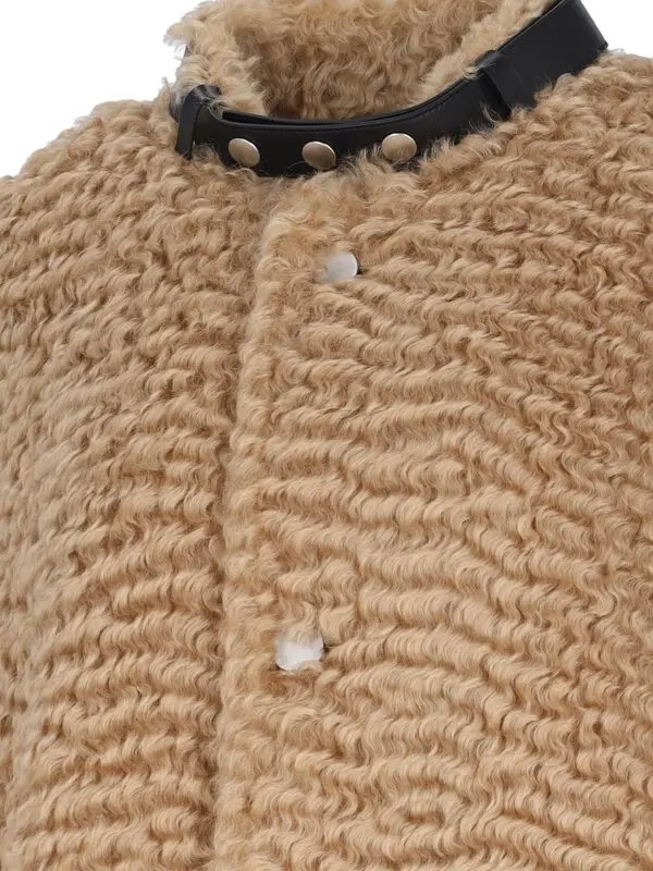 JIL SANDER Calf-length Coat With Detachable Leather Neck Strap
