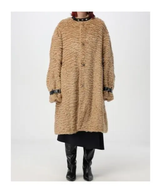 JIL SANDER Calf-length Coat With Detachable Leather Neck Strap - Nude