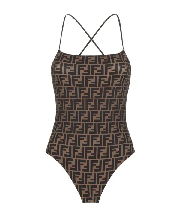 Fendi Pequin Striped One-piece Swimsuit