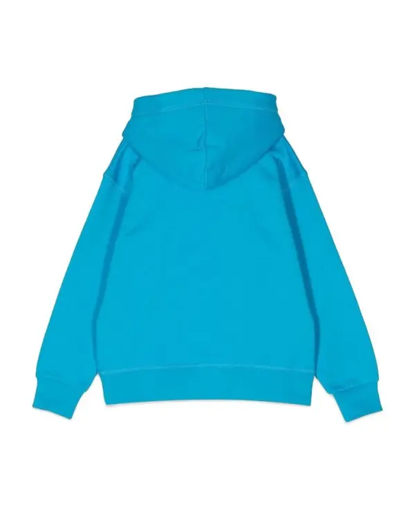Dsquared2 Long Sleeve Hooded Sweater With Front Lettering - Blue