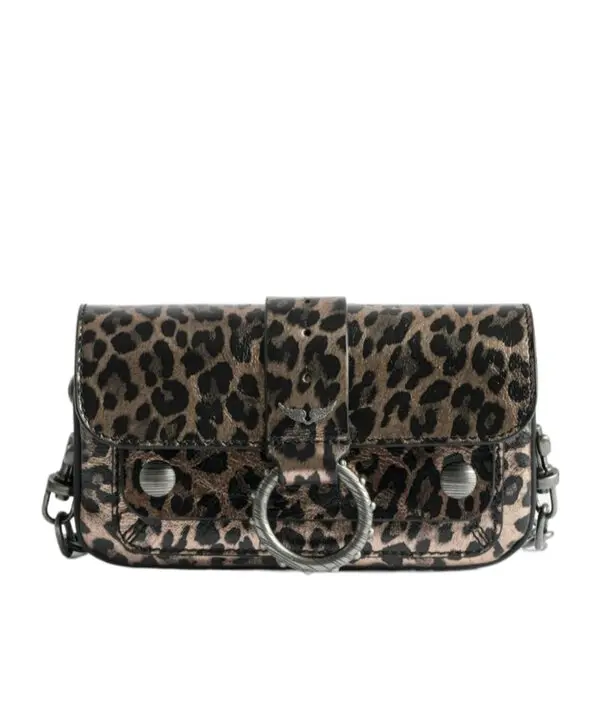 Zadig&Voltaire Voltaire Metallic Leopard Printed Kate Wallet - Black