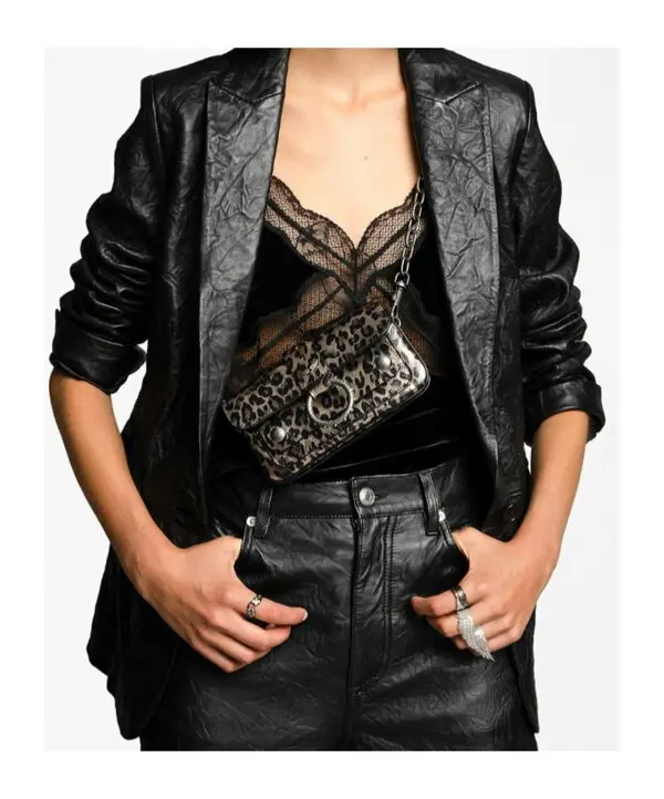 Zadig&Voltaire Voltaire Metallic Leopard Printed Kate Wallet