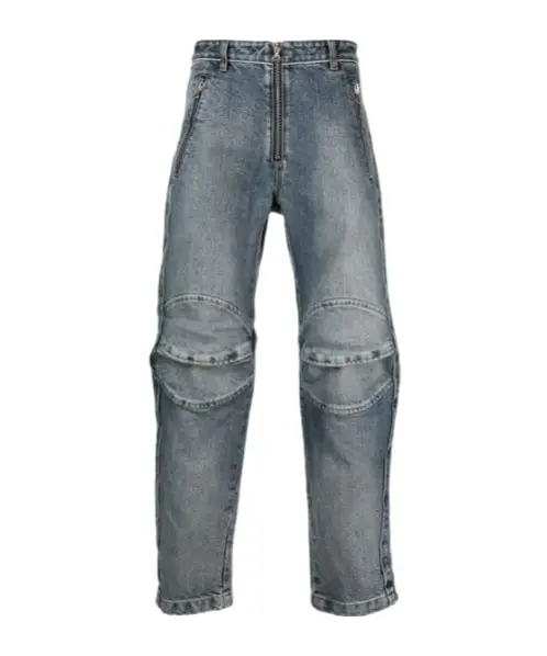 DIESEL® Logo Patch Zip-up Jeans