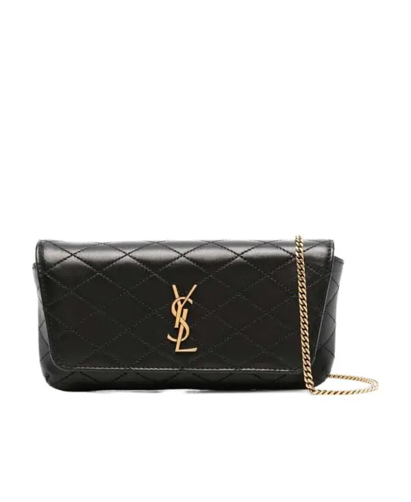 Saint Laurent Gaby Chain Phone Holder - Black