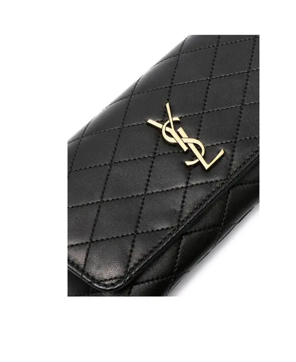 Saint Laurent Gaby Chain Phone Holder - Black