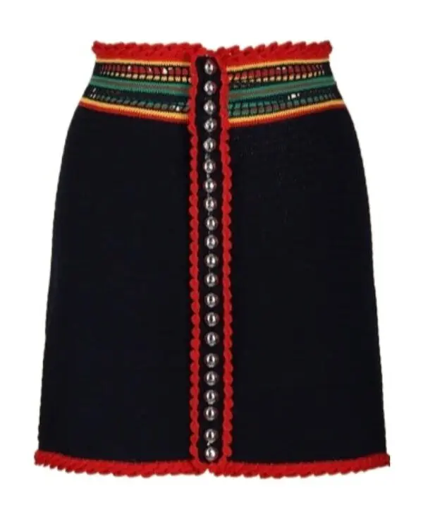 Rabanne Macramé Miniskirt - Black