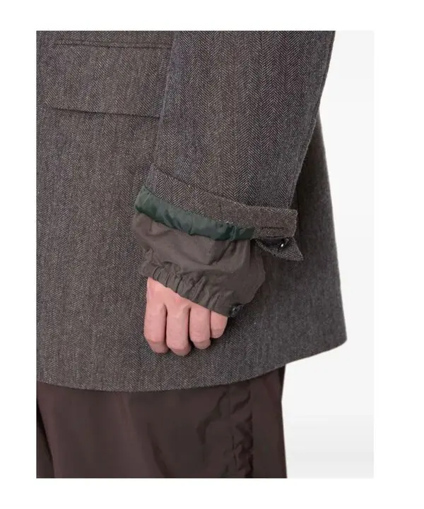 Kolor Double-breasted Coat With Patch Pockets - Herringbone