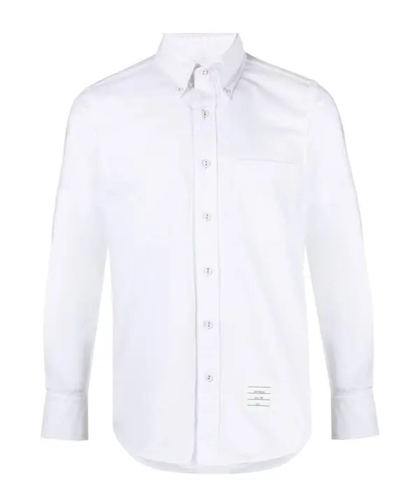 Thom Browne Rwb Striped Long-sleeved Shirt - White