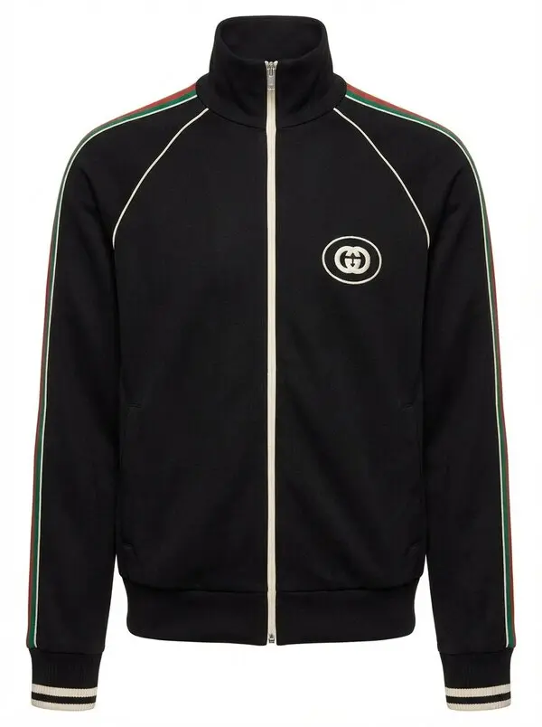 Gucci Technical Jersey Zip Jacket With Interlocking G