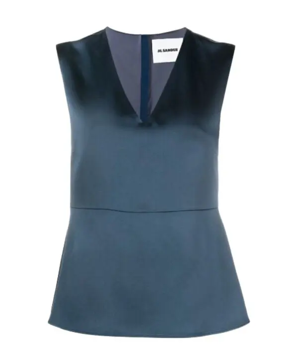 JIL SANDER V-neck Sleeveless Top - Blue