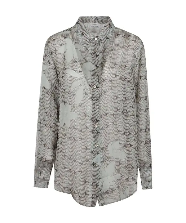 FORTE_FORTE Printed Long Sleeve Shirt - Breeze