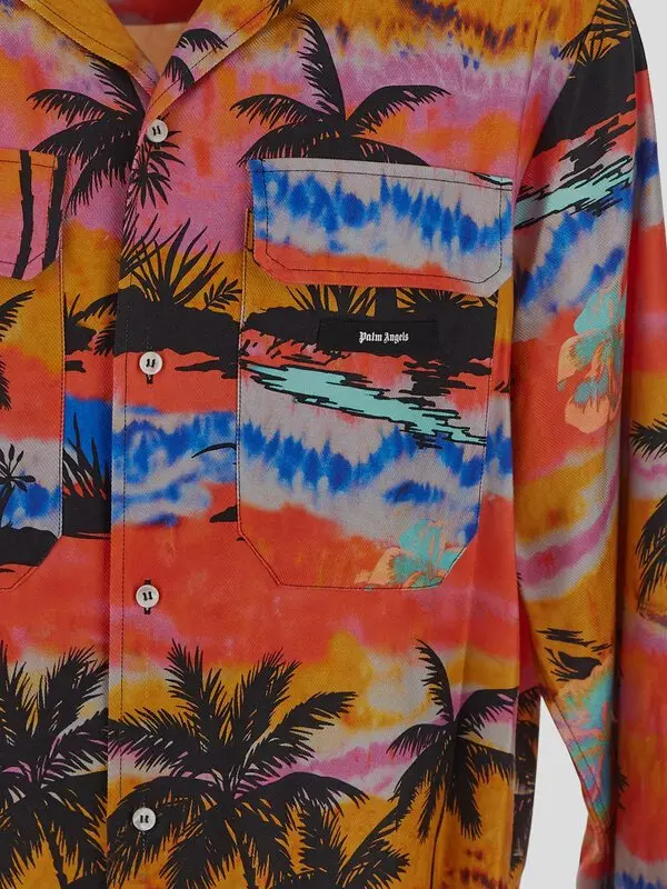Palm Angels All-over Palm Printed Buttoned Shirt