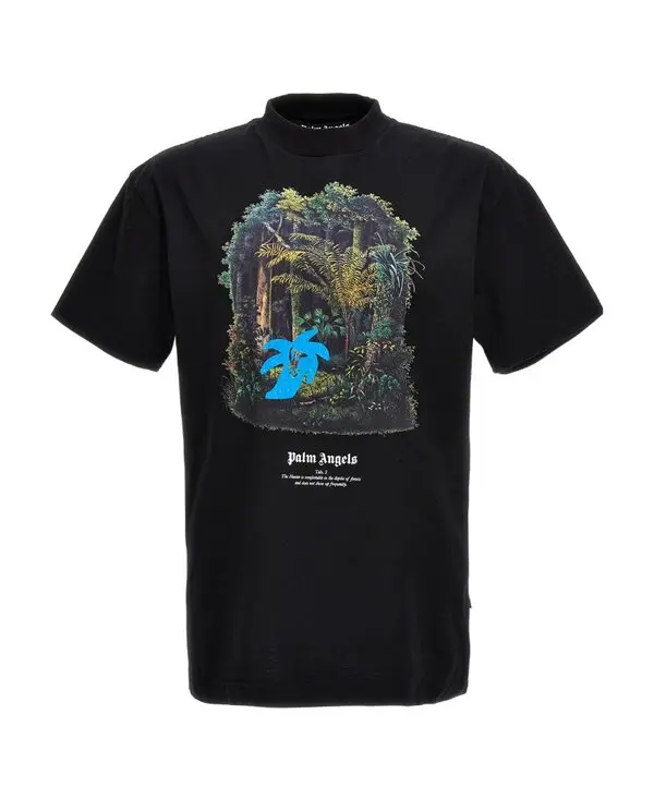 Palm Angels Jungle-printed Crewneck T-shirt