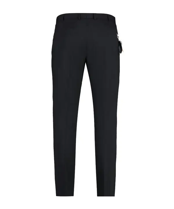 PT TORINO Wool Blend Dress Trousers - Black