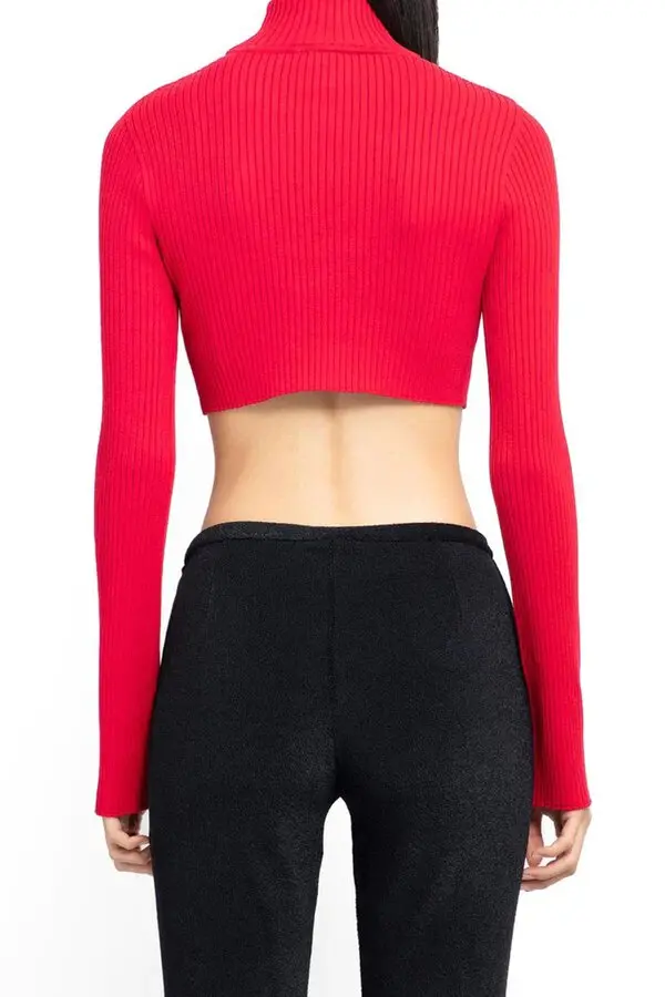 COURREGES Cut-out Crop Top - Red