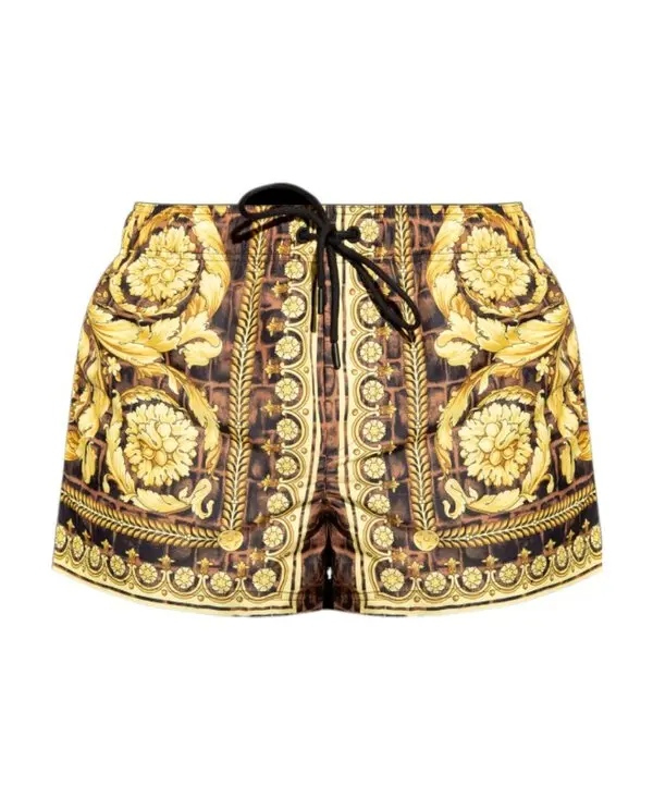 Versace Baroque Print Drawstring Swim Shorts - Multicolor