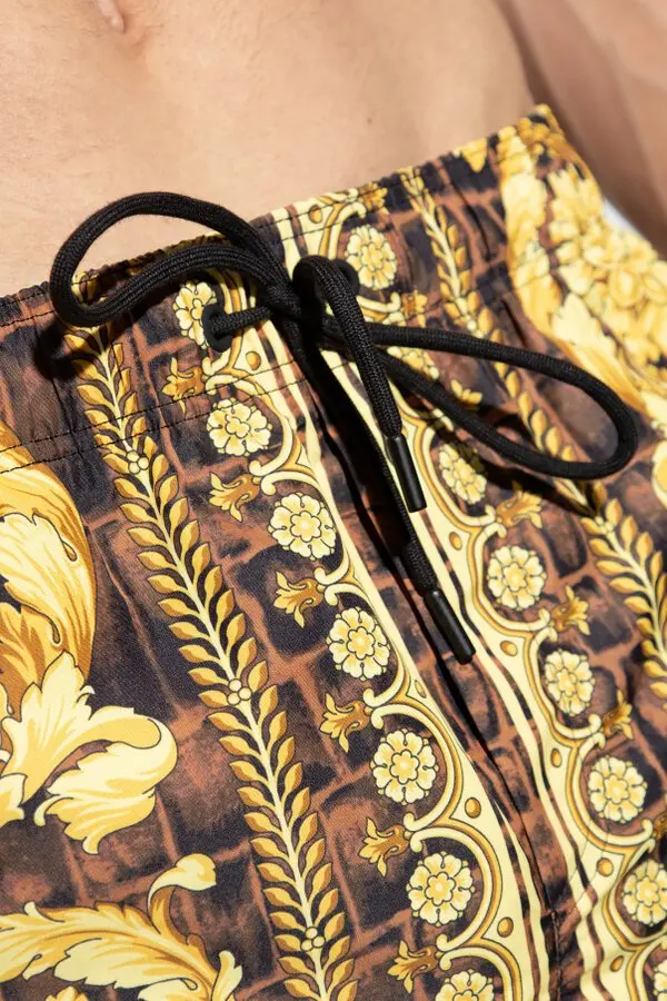 Versace Baroque Print Drawstring Swim Shorts