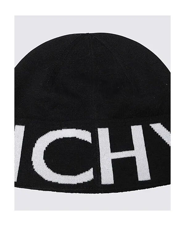 Givenchy Wool Beanie With Logo - Black