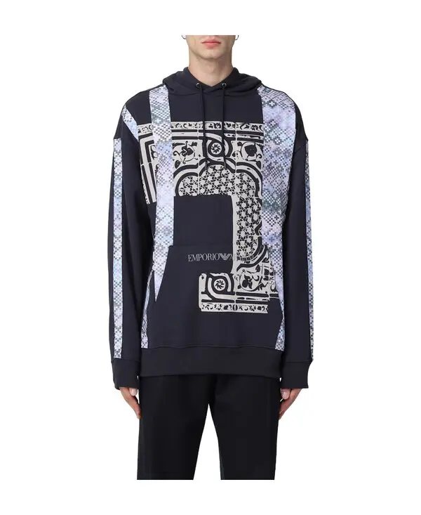Emporio Armani Logo Hooded Sweater - Black