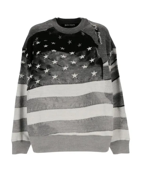 Palm Angels Star Printed Crewneck Sweatshirt