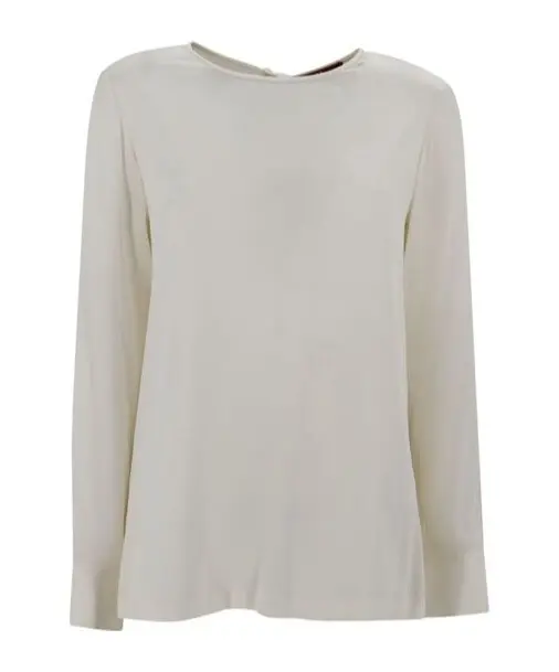 Max Mara Lodi Crewneck Top With Long Sleeves - Gray