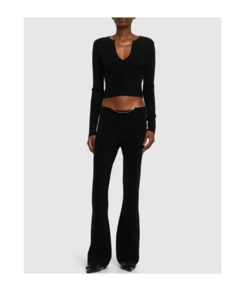 Alexander Wang Logo Chain Flare Pants