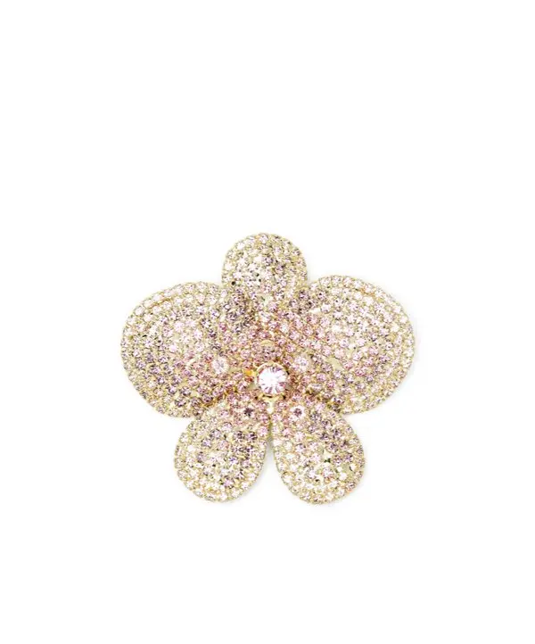 JENNIFER BEHR Embellished Flower Brooch - Gold/pink