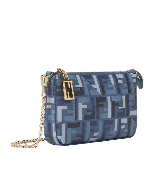 Fendi Baguette Ff Printed Pouch - Blue