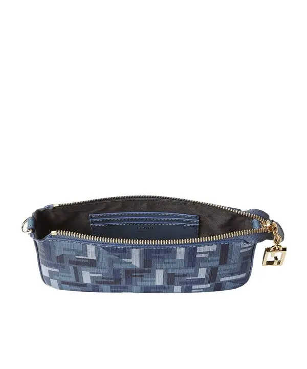 Fendi Baguette Ff Printed Pouch - Blue