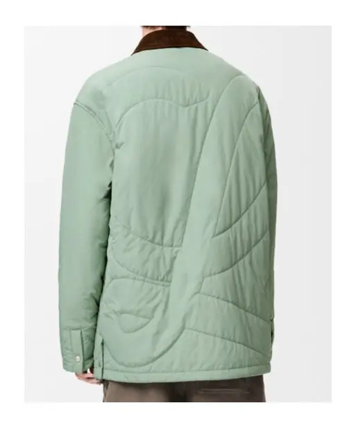 Loewe Padded Overshirt In Technical Shell - Turquoise