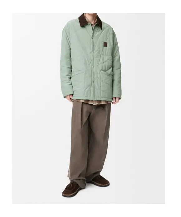 Loewe Padded Overshirt In Technical Shell - Turquoise
