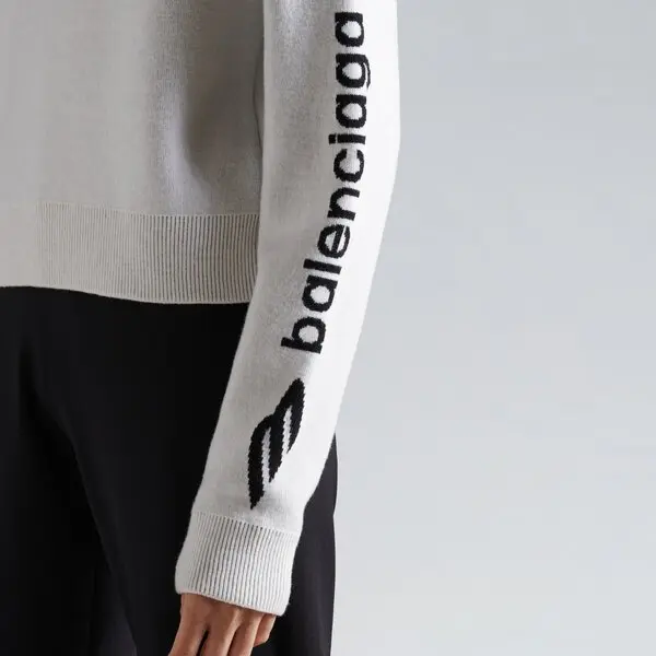 Balenciaga Long-sleeved Crewneck Jumper With Embroidered Logo