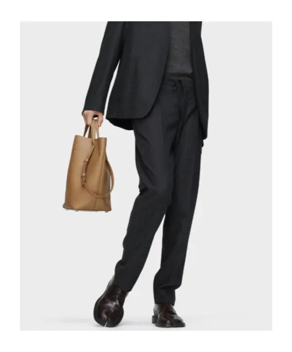 MAISON MARGIELA Drawstring Tailored Trousers - Dark Gray