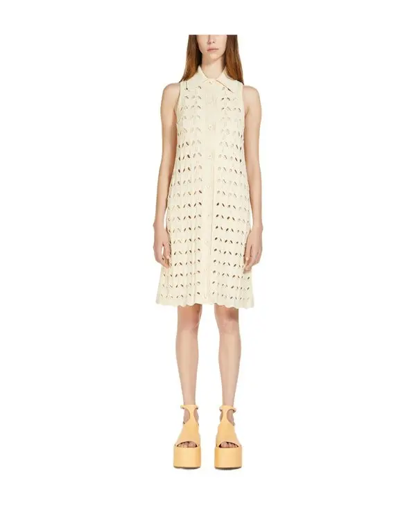 Sportmax Rivolo Crochet Knit Mini Dress