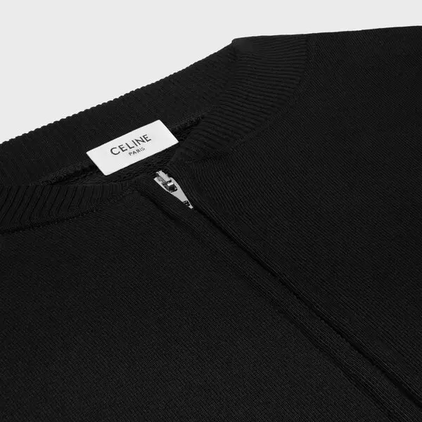 Celine Cotton Fleece Teddy Jacket - Black And White