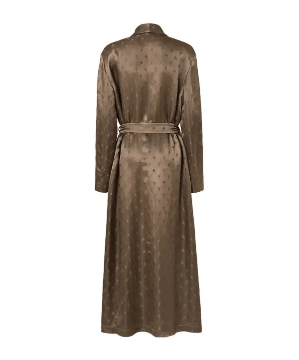 Fendi Jacquard Silk Overcoat - Dark Green