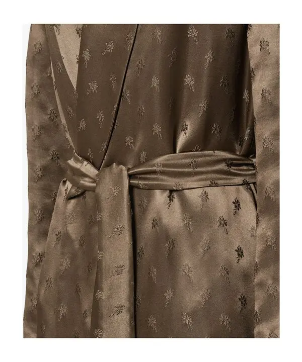 Fendi Jacquard Silk Overcoat - Dark Green