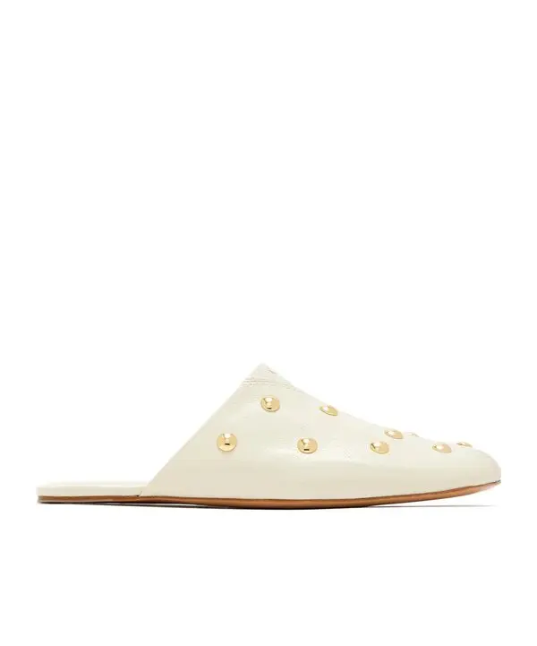 Chloé Rita Studded Mules - White
