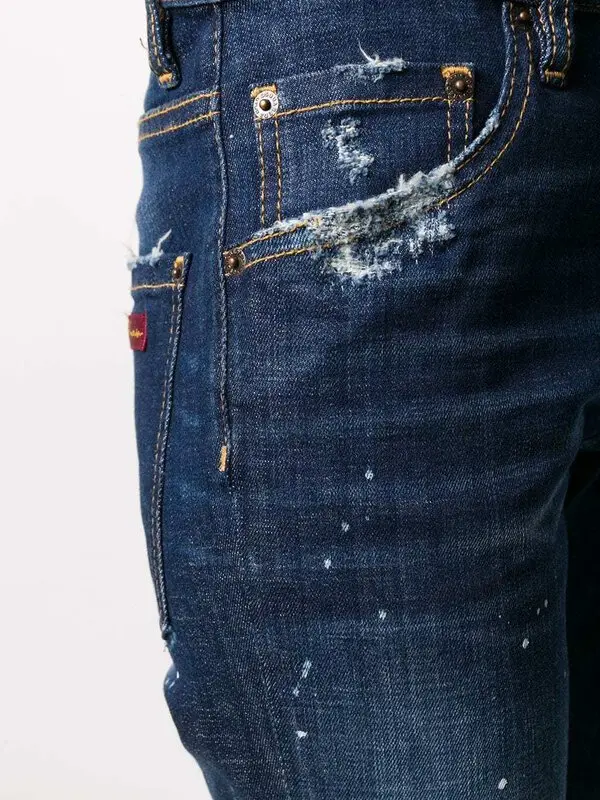 Dsquared2 Distressed Slim-fit Jeans - Blue