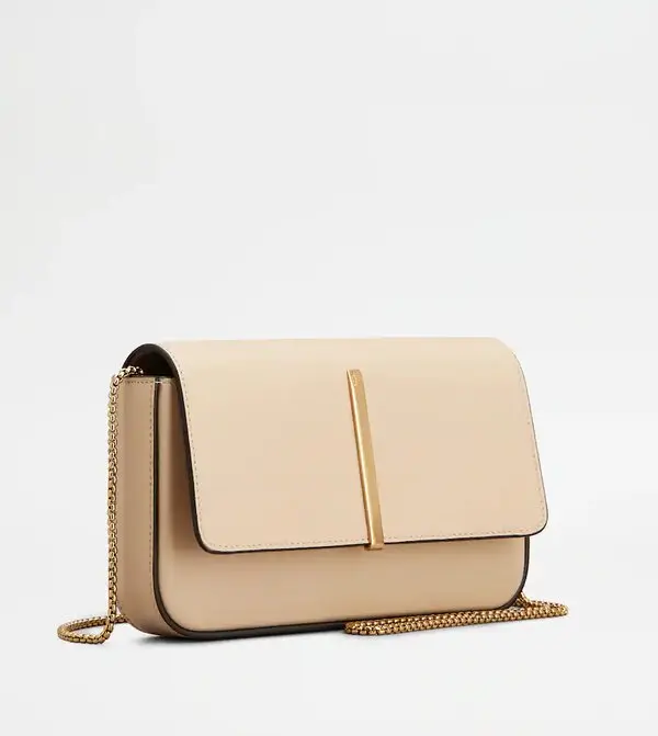 TOD'S Di Bag Folio Mini Flap Bag - Beige