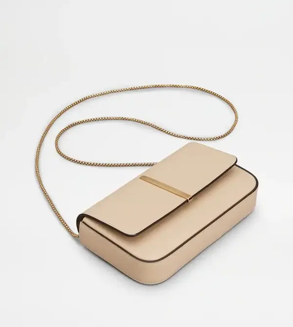 TOD'S Di Bag Folio Mini Flap Bag - Beige