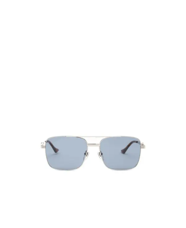 Gucci Logo Engraved Square Frame Sunglasses - Gray