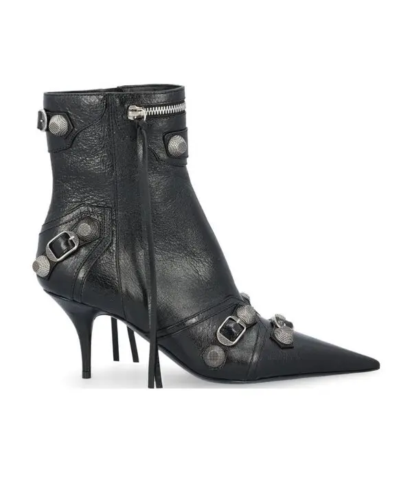 Balenciaga Pointed Toe Ankle Boots - Black