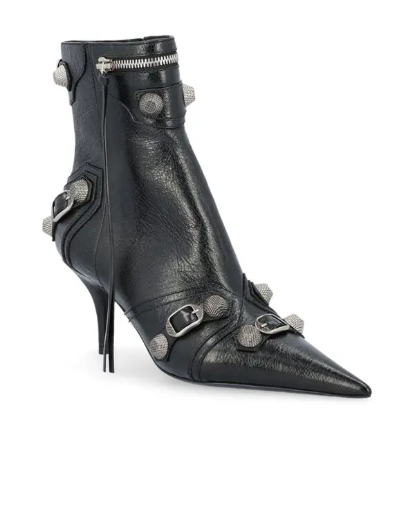 Balenciaga Pointed Toe Ankle Boots - Black