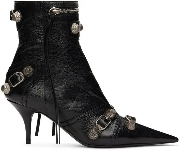 Balenciaga Pointed Toe Ankle Boots - Black